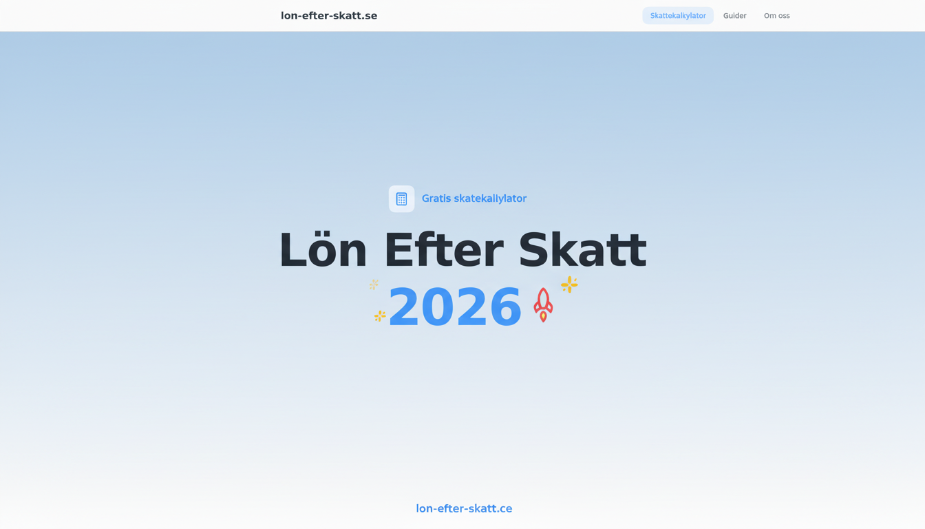 Lön Efter Skatt 2026 - Räkna ut din nettolön | Skattekalkylator